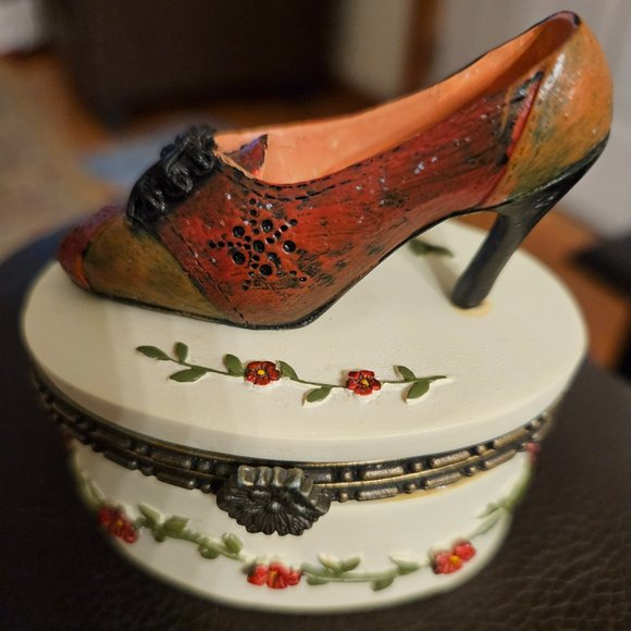 Accents | Rare Ladies High Heel Shoe Ceramic Trinket Box | Poshmark